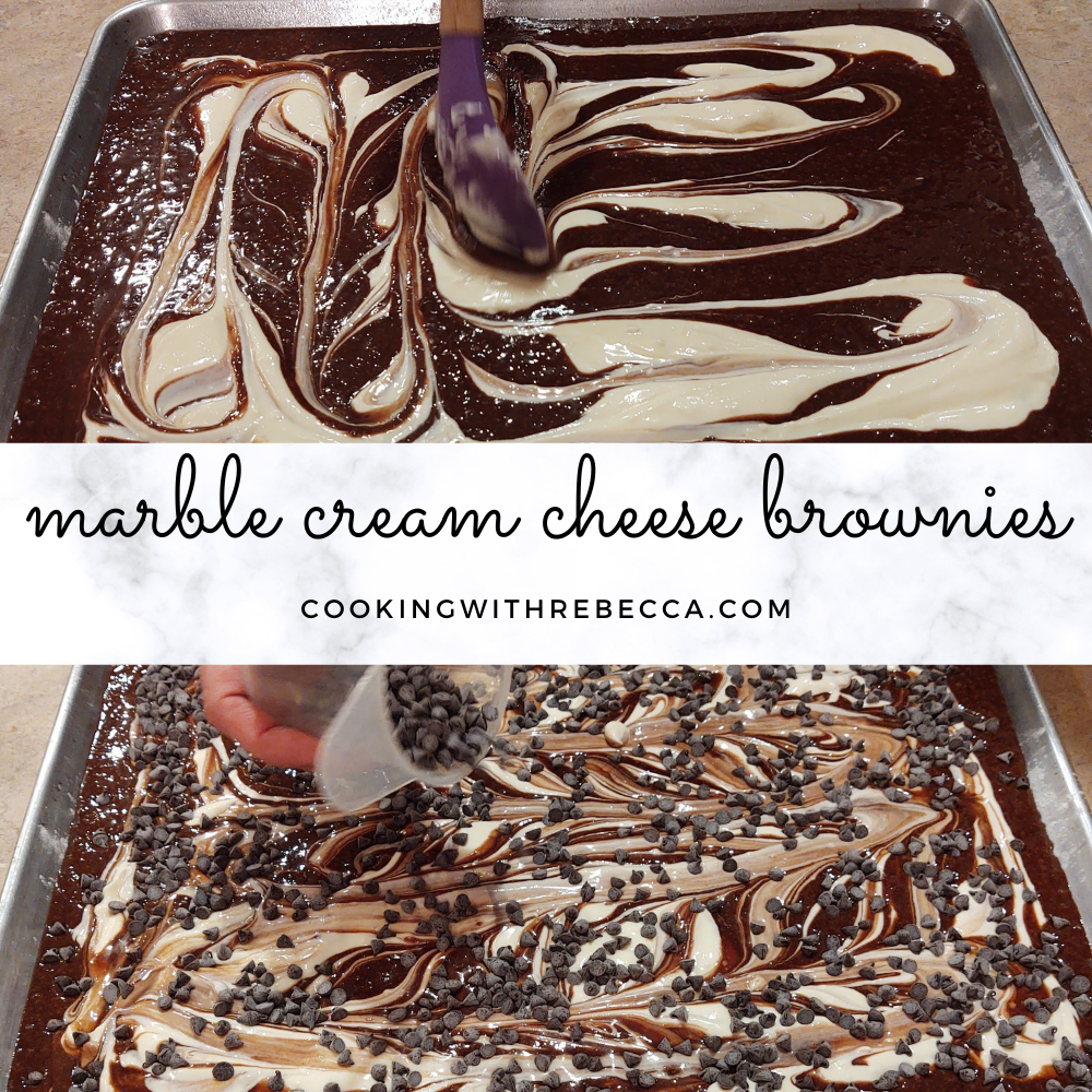 Marble Cream Cheese Brownies - Cooking With Rebecca